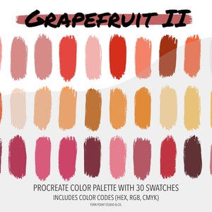 Procreate Color Palette Grapefruit 2 Instant Download Digital File ...