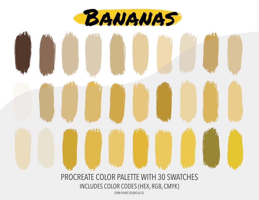 Procreate Color Palette | Bananas | Instant Download | Digital File ...