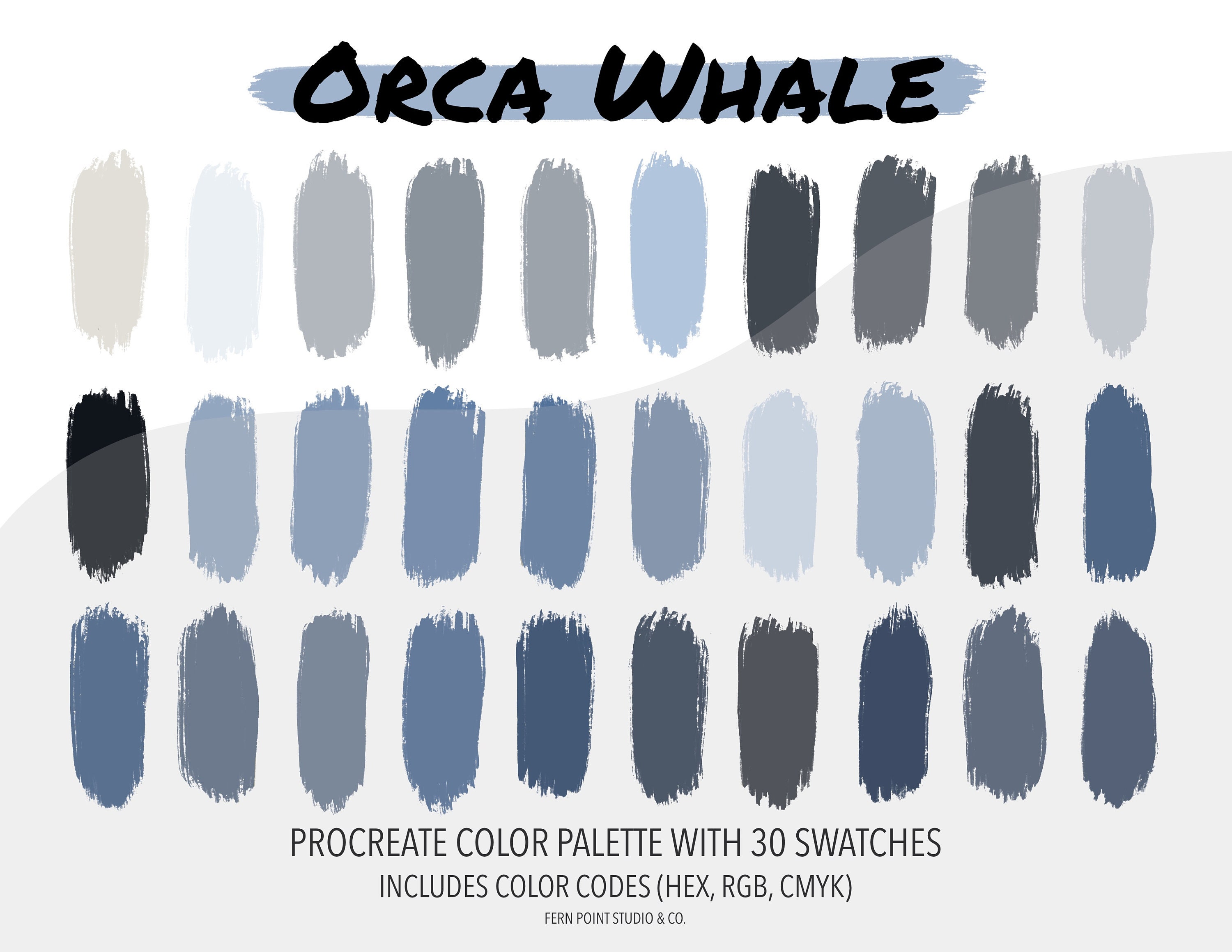 Procreate Color Palette | Orca Whale | Instant Download | Digital File ...