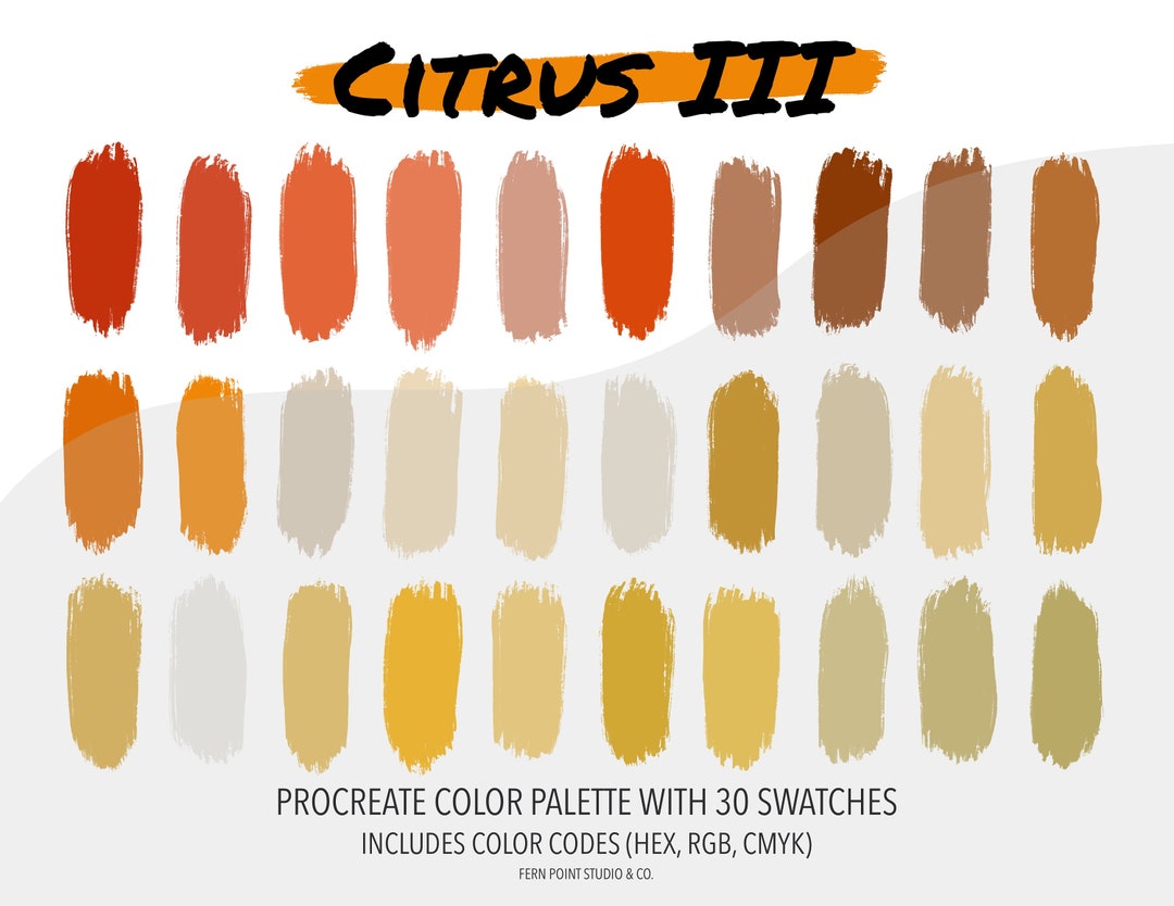 Procreate Color Palette Citrus 3 Instant Download Digital File Color ...