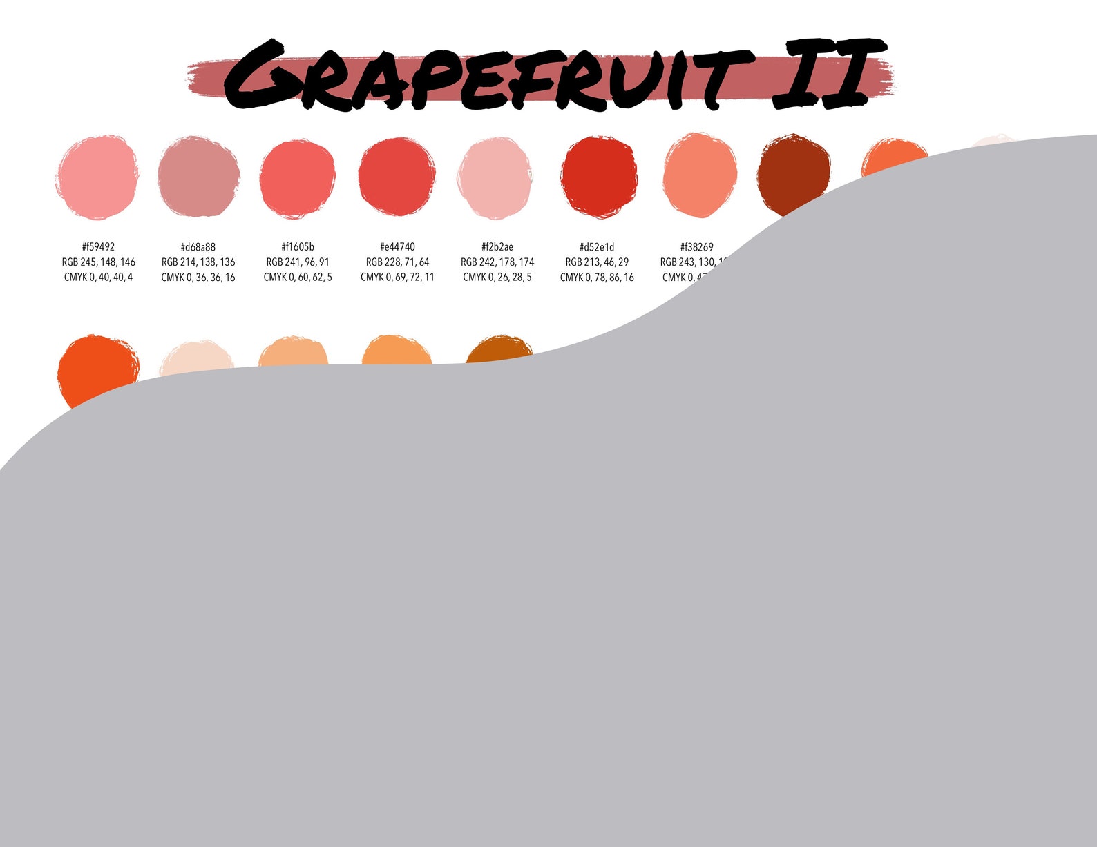 Procreate Color Palette Grapefruit 2 Instant Download Digital File Color Swatches Color Codes ...