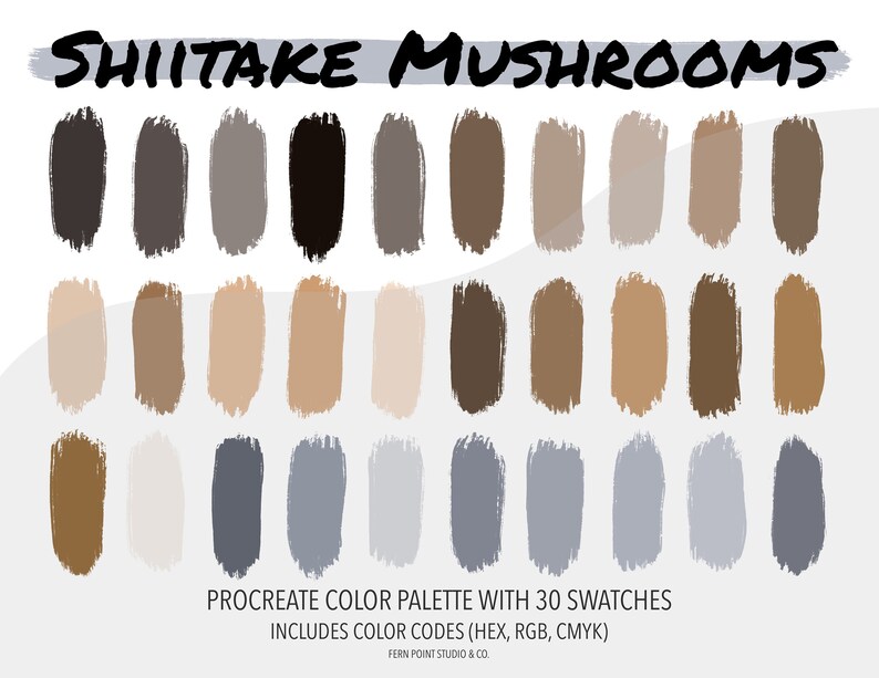 Procreate Color Palette | Shiitake Mushrooms | Instant Download ...