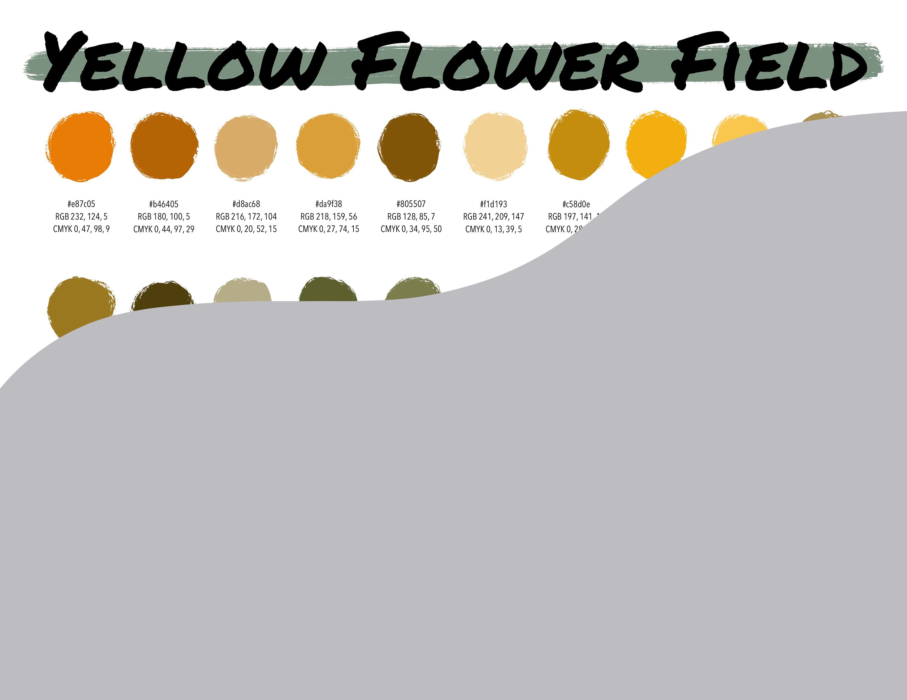 Procreate Color Palette | Yellow Flower Field | Instant Download ...