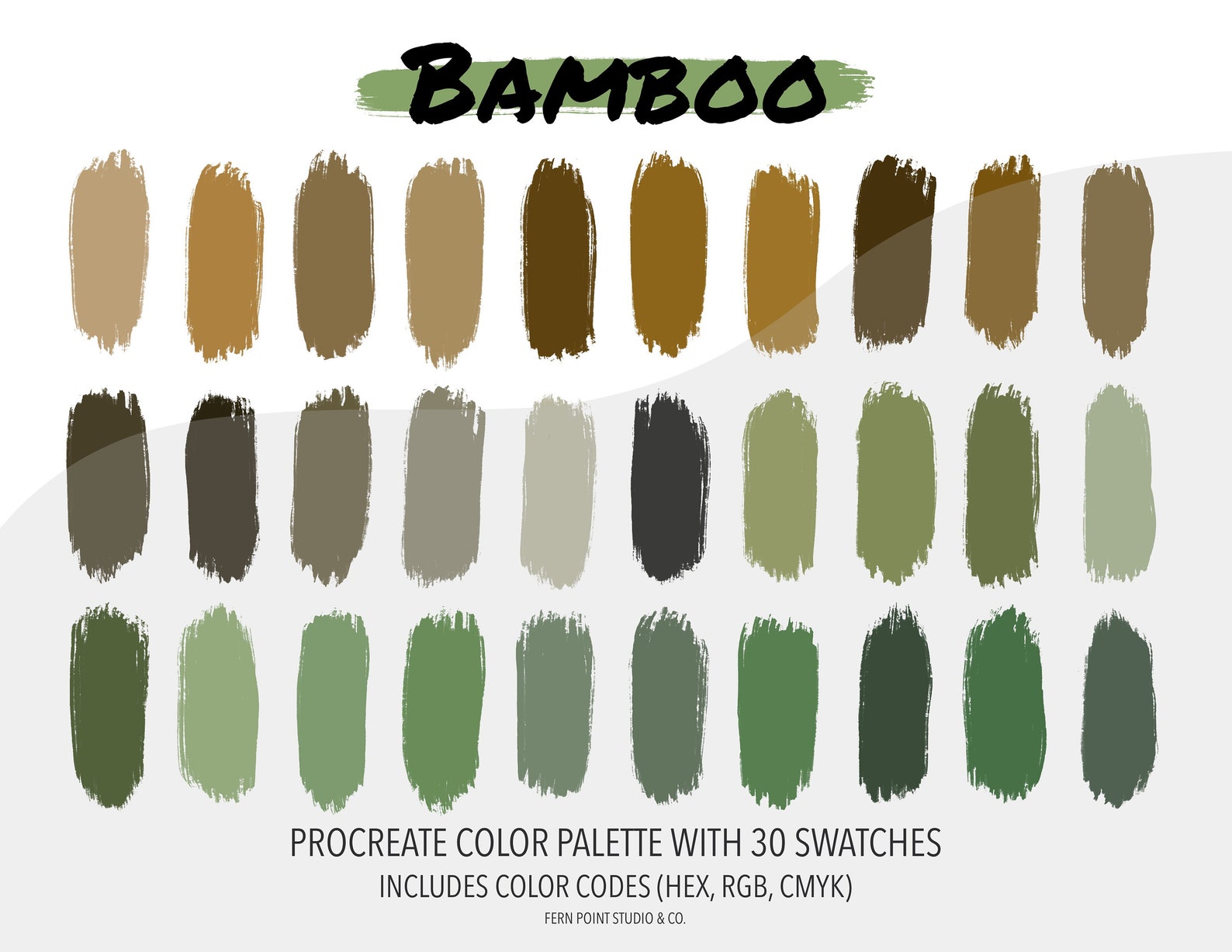 Procreate Color Palette | Bamboo | Instant Download | Digital File | Color Swatches | Color ...