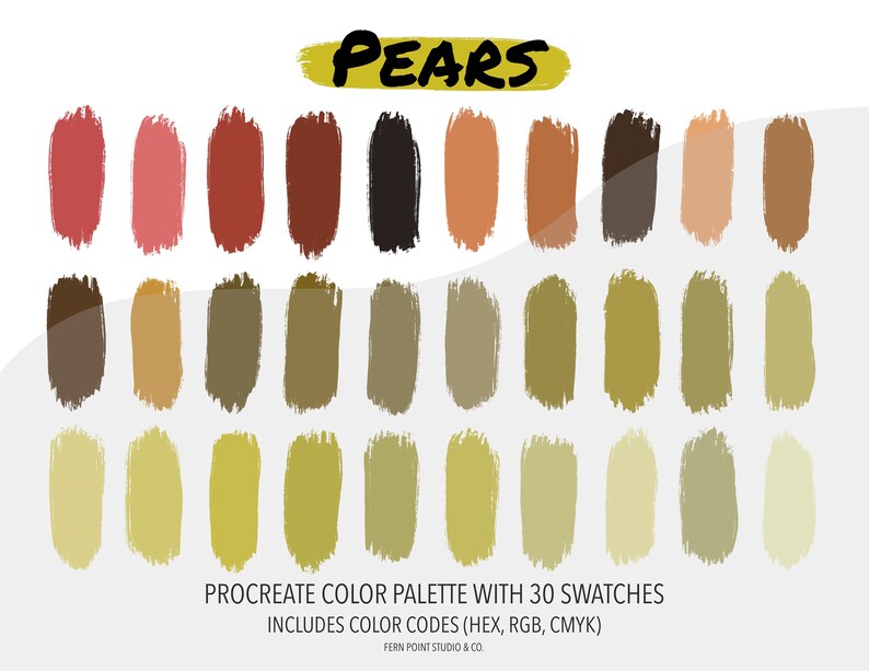 Procreate Color Palette Pears Instant Download Digital File Color ...