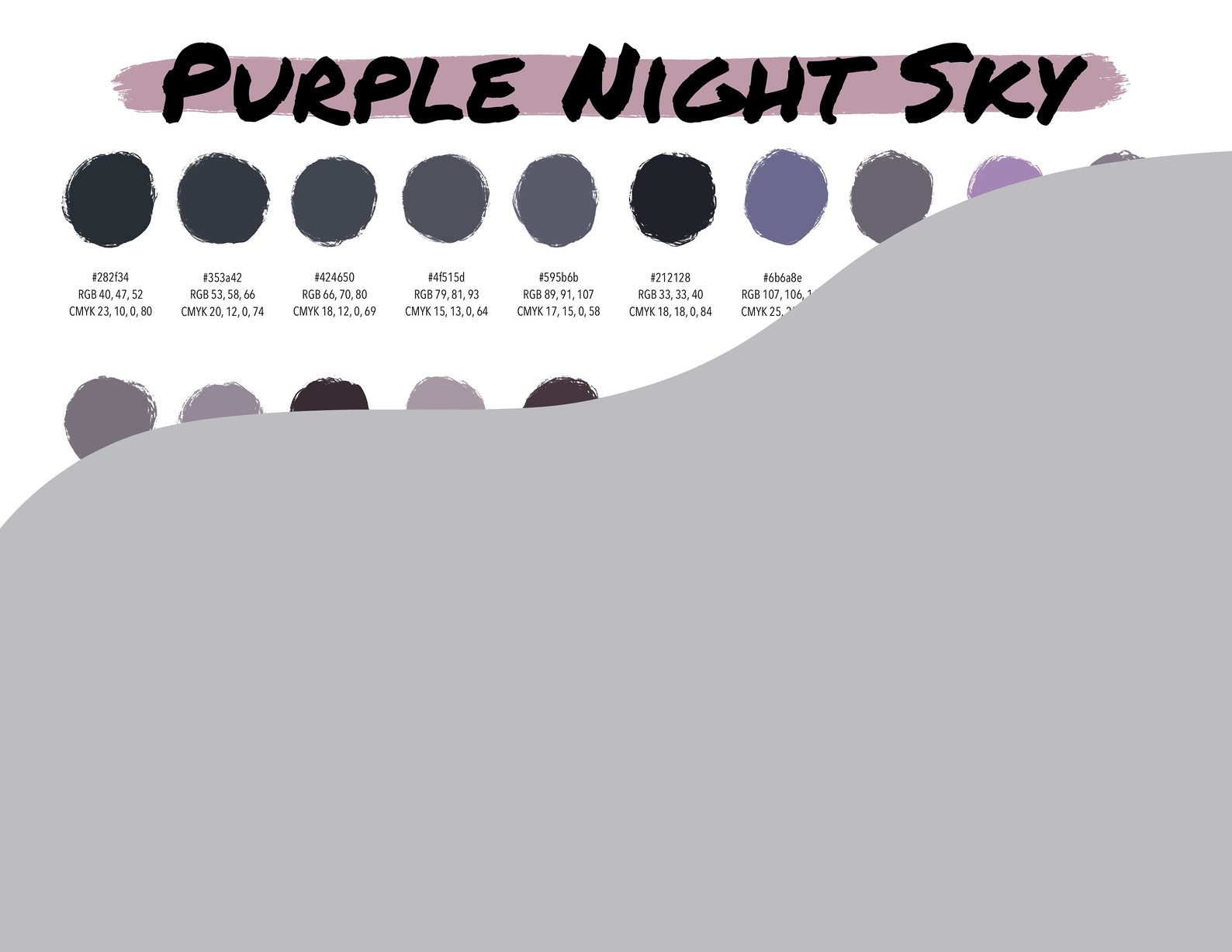 Procreate Color Palette | Purple Night Sky | Instant Download | Digital ...