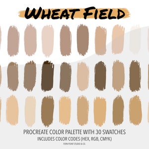 Procreate Color Palette | Wheat Field | Instant Download | Digital File ...
