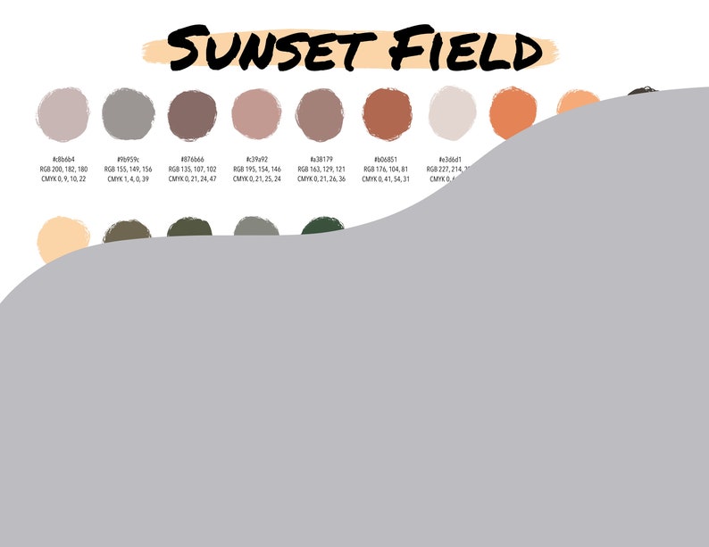 Procreate Color Palette | Sunset Field | Instant Download | Digital ...