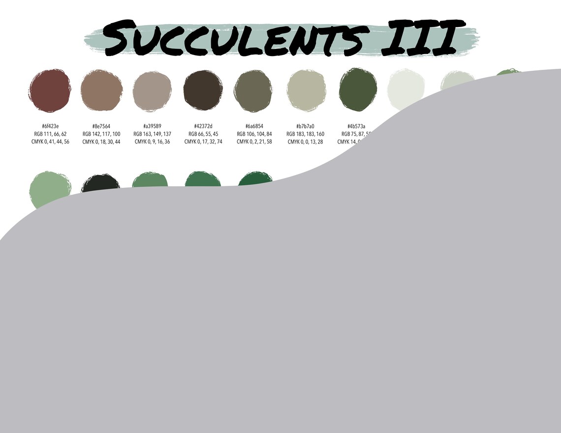 Procreate Color Palette Succulents 3 Instant Download Digital File ...