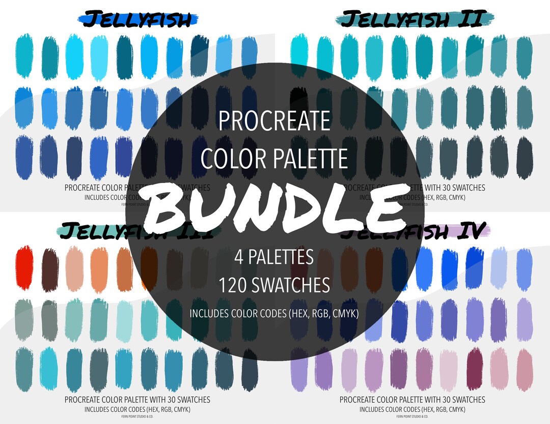 Procreate Color Palette Bundle 4 Palettes Jellyfish - Etsy