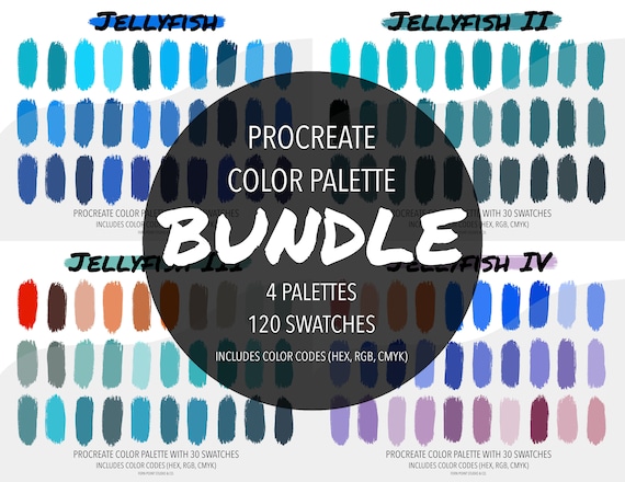 Procreate Color Palette Bundle 4 Palettes Jellyfish - Etsy