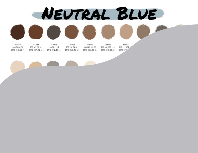 Procreate Color Palette | Neutral Blue | Instant Download | Digital ...