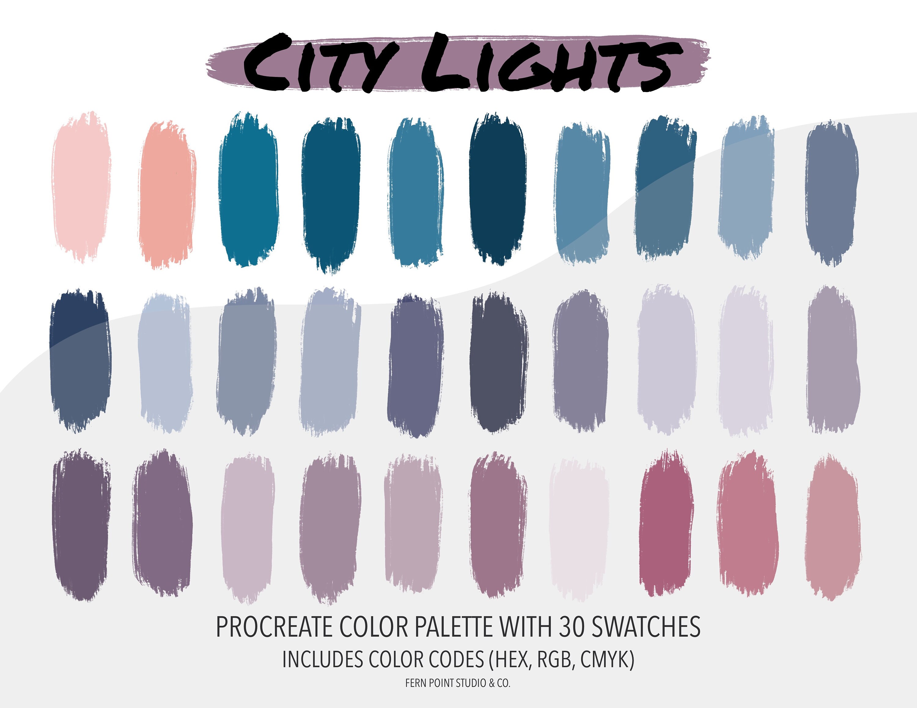 Procreate Color Palette | City Lights | Instant Download | Digital File ...