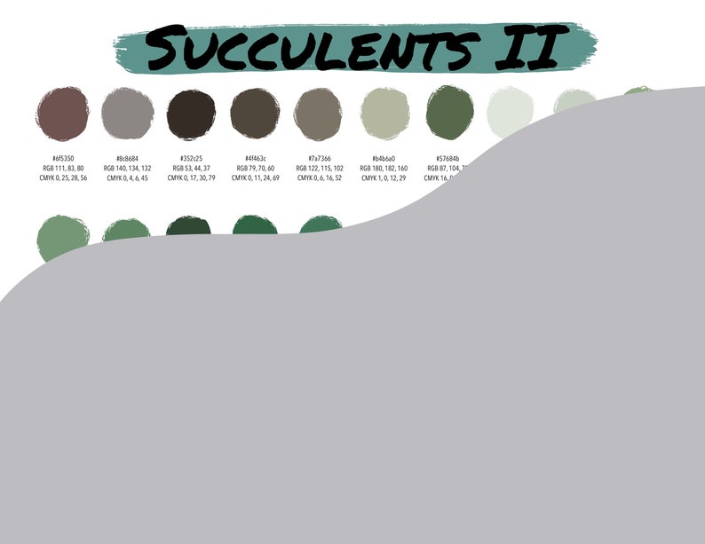 Procreate Color Palette | Succulents 2 | Instant Download | Digital ...