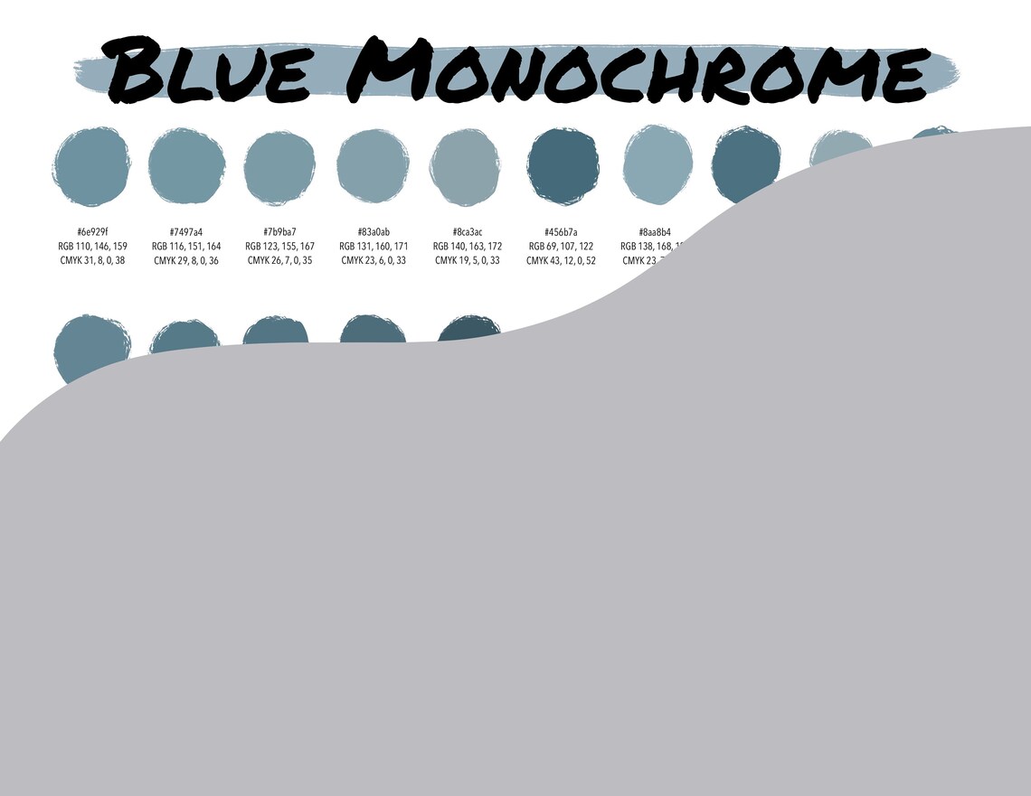 Procreate Color Palette | Blue Monochrome | Instant Download | Digital ...