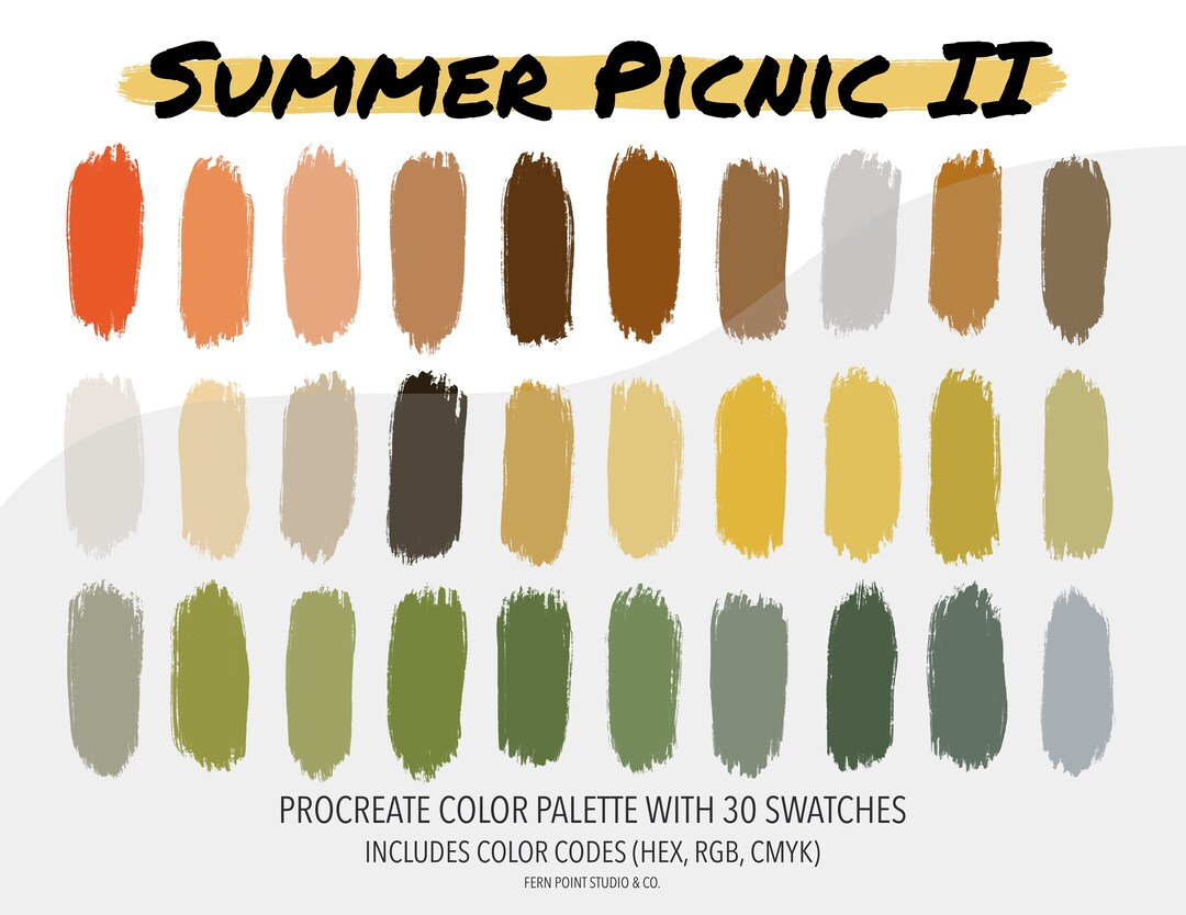 Procreate Color Palette | Summer Picnic 2 | Instant Download | Digital ...