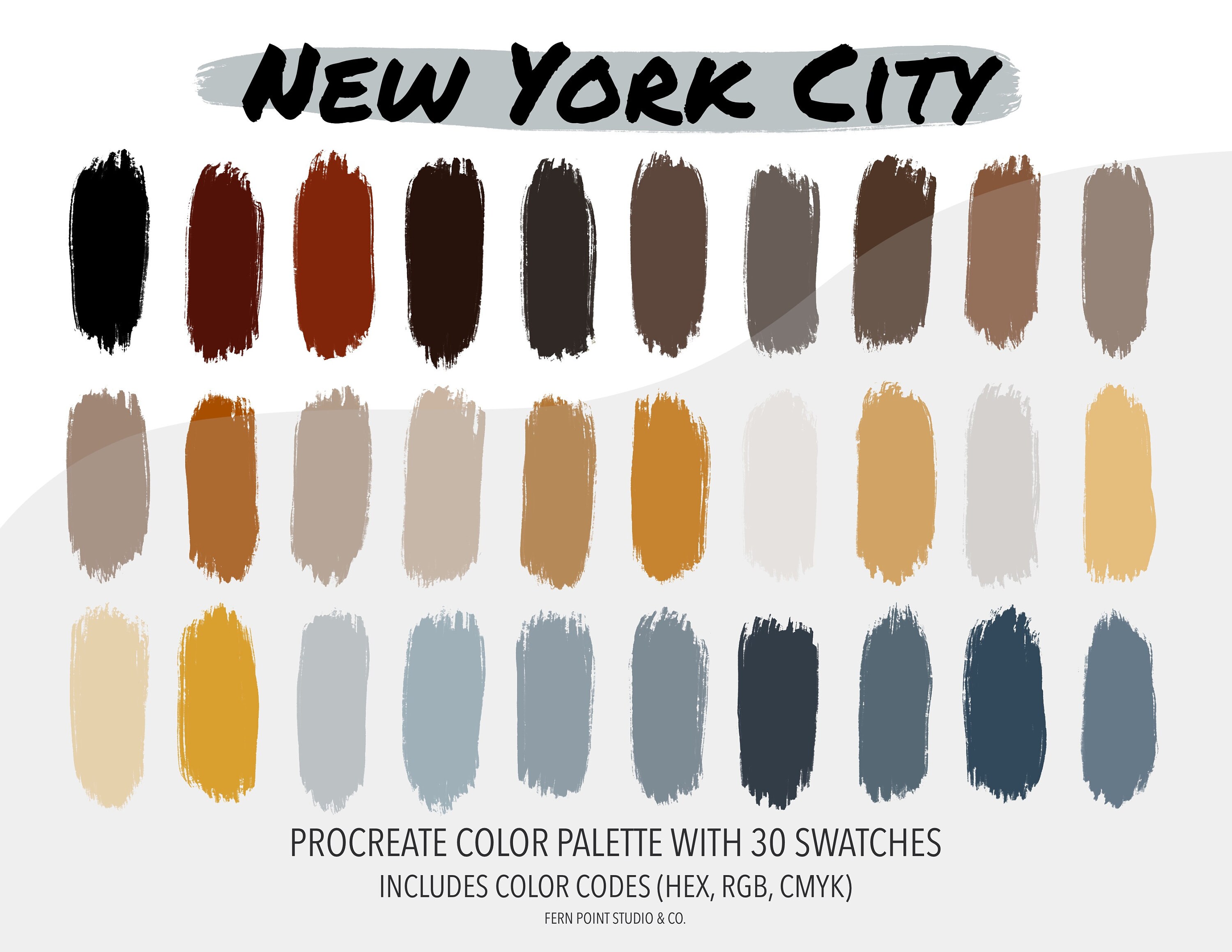 Procreate Color Palette New York City Instant Download Digital File ...