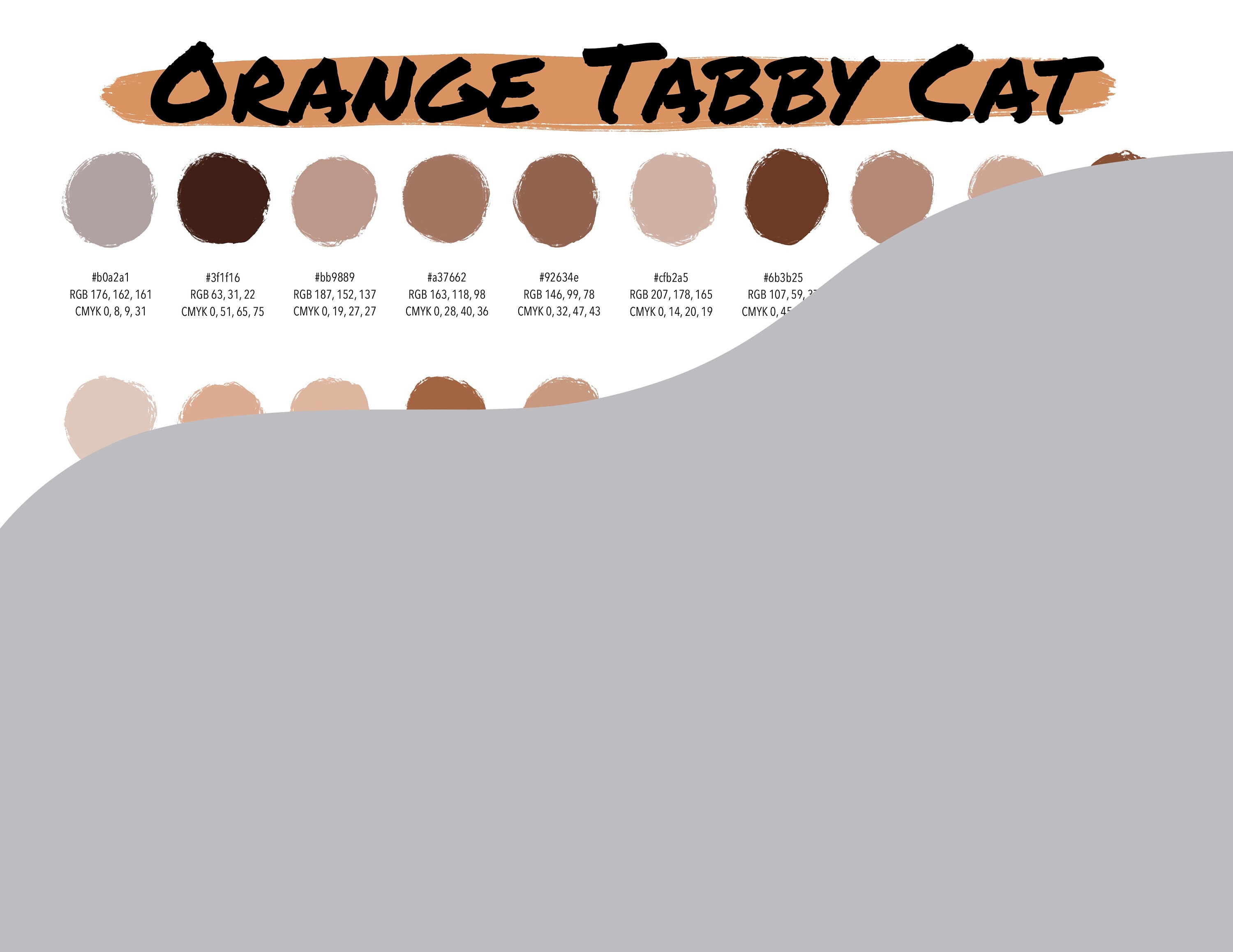 Procreate Color Palette | Orange Tabby Cat | Instant Download | Digital ...