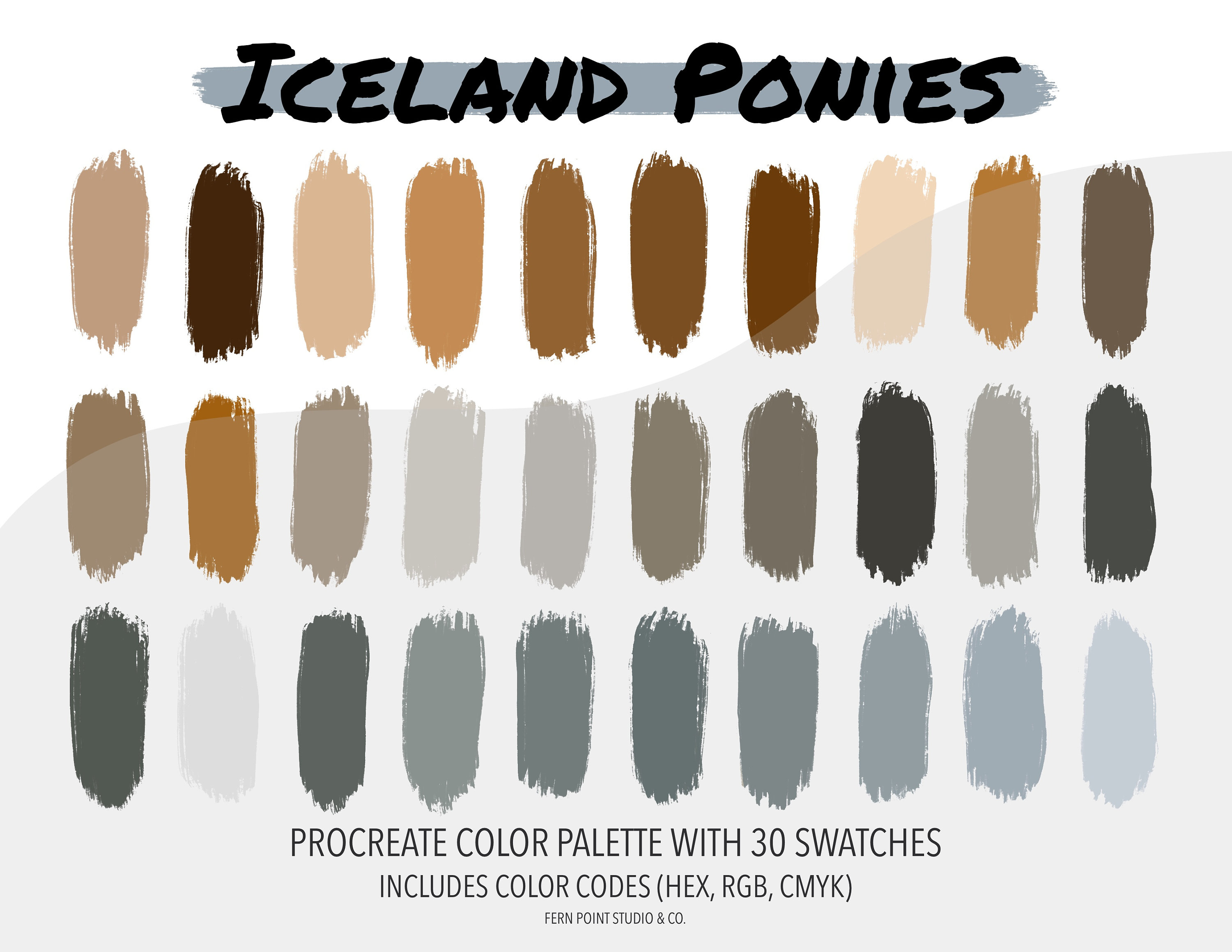 Procreate Color Palette | Iceland Ponies | Instant Download | Digital ...