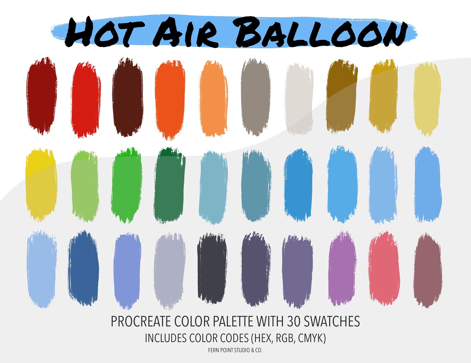 Procreate Color Palette | Hot Air Balloon | Instant Download | Digital ...