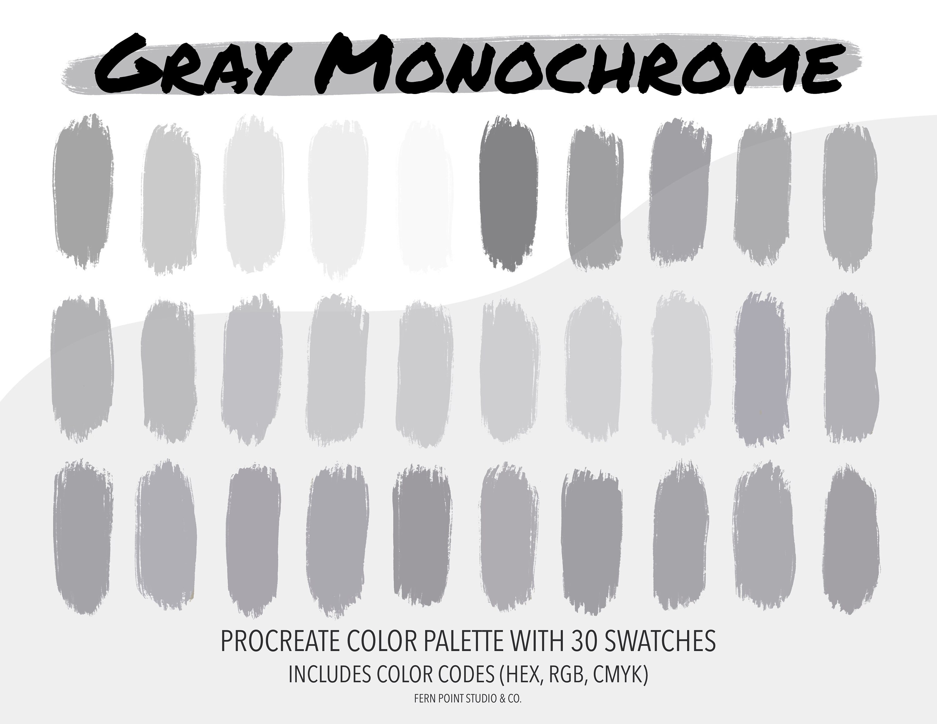 Procreate Color Palette | Gray Monochrome | Instant Download | Digital ...