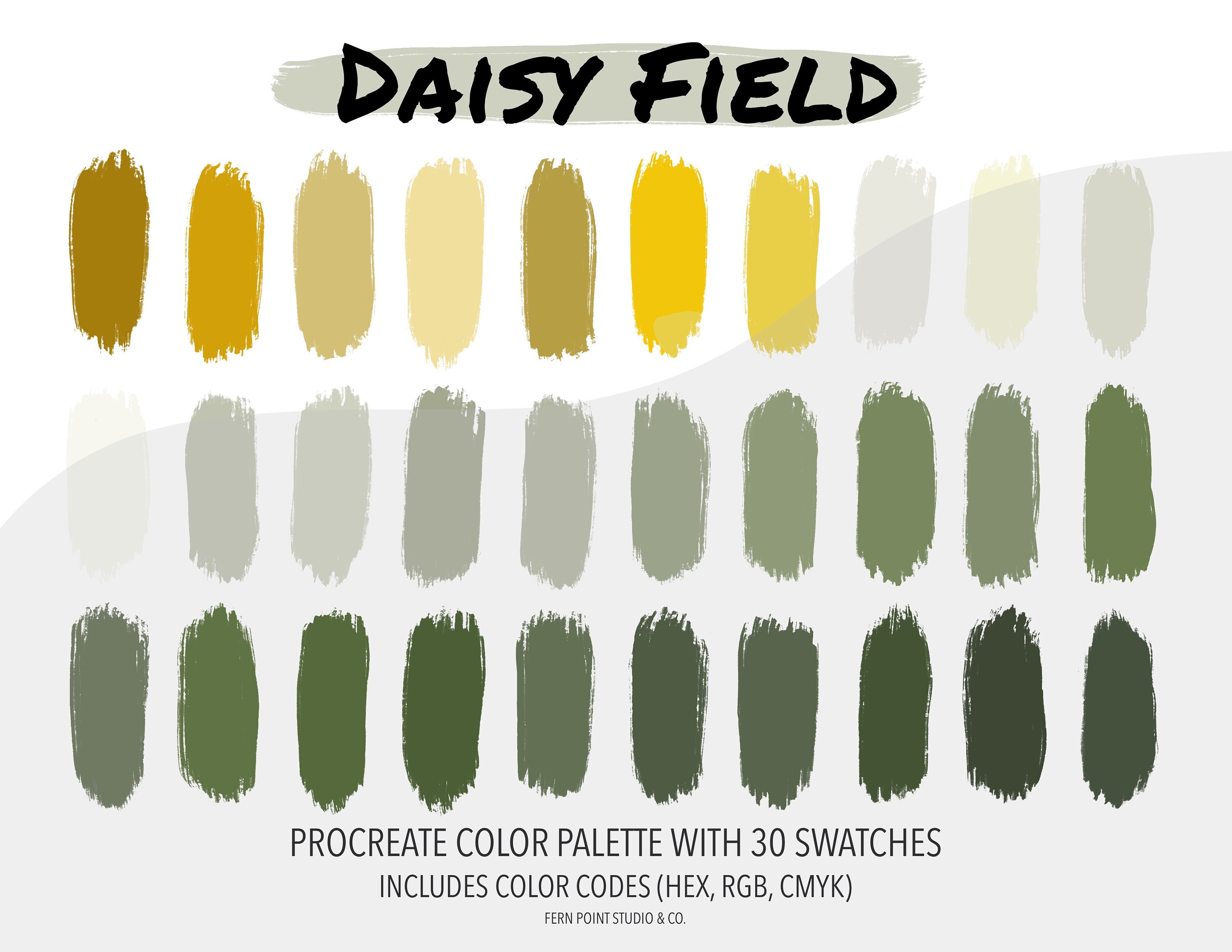 Procreate Color Palette Bundle 4 Palettes Flower Field Instant Download Digital File Color