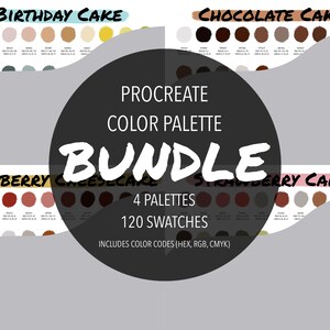Procreate Color Palette Bundle 4 Palettes Cake Instant - Etsy