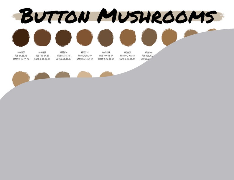 Procreate Color Palette | Button Mushrooms | Instant Download | Digital ...