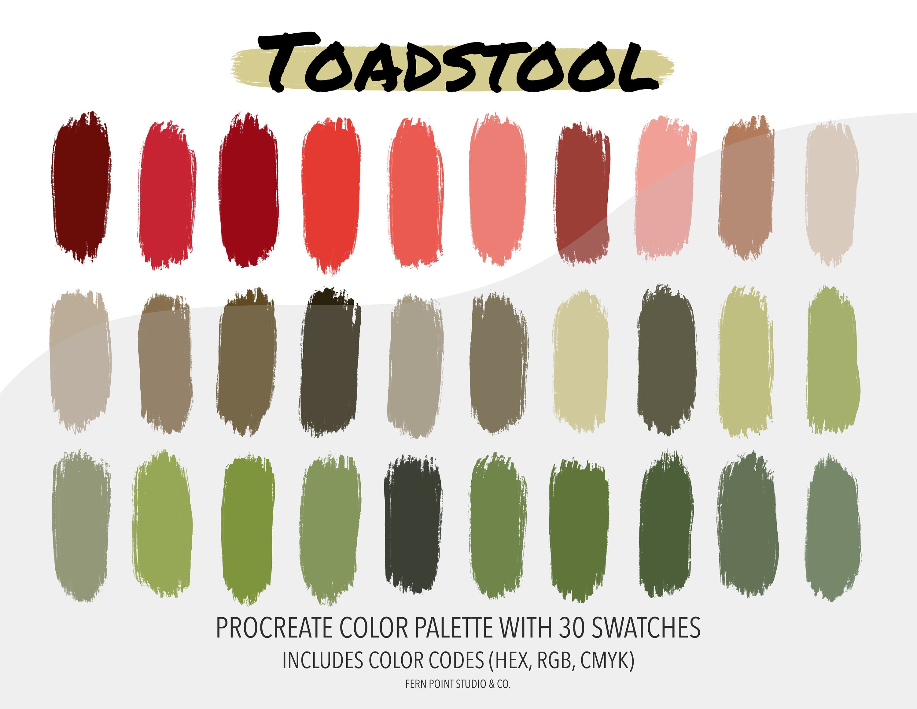 Procreate Color Palette | Toadstool | Instant Download | Digital File ...