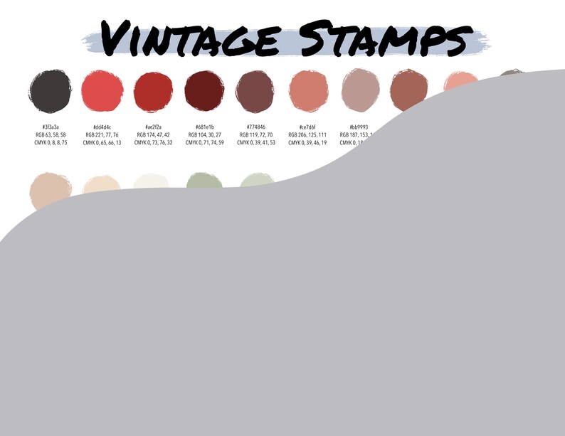 Procreate Color Palette Vintage Stamps Instant Download Digital File ...