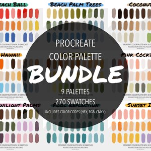 Procreate Color Palette Bundle 9 Palettes Hawaii Instant Download ...