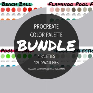Procreate Color Palette Bundle 4 Palettes Pool Time Instant Download ...
