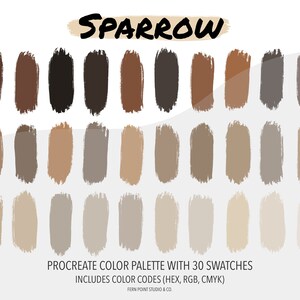 Procreate Color Palette Sparrow Instant Download Digital File Color ...