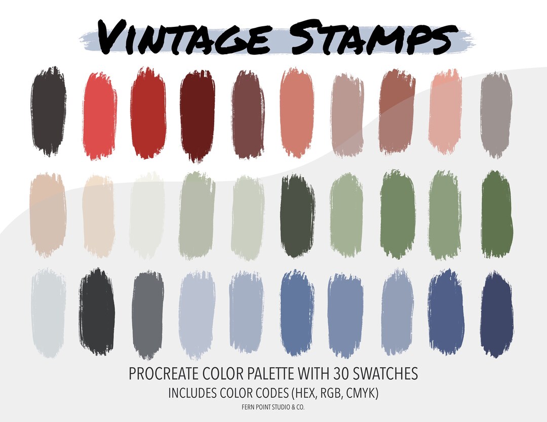 Procreate Color Palette Vintage Stamps Instant Download Digital File ...