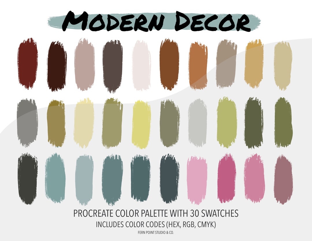 Procreate Color Palette | Modern Decor | Instant Download | Digital ...