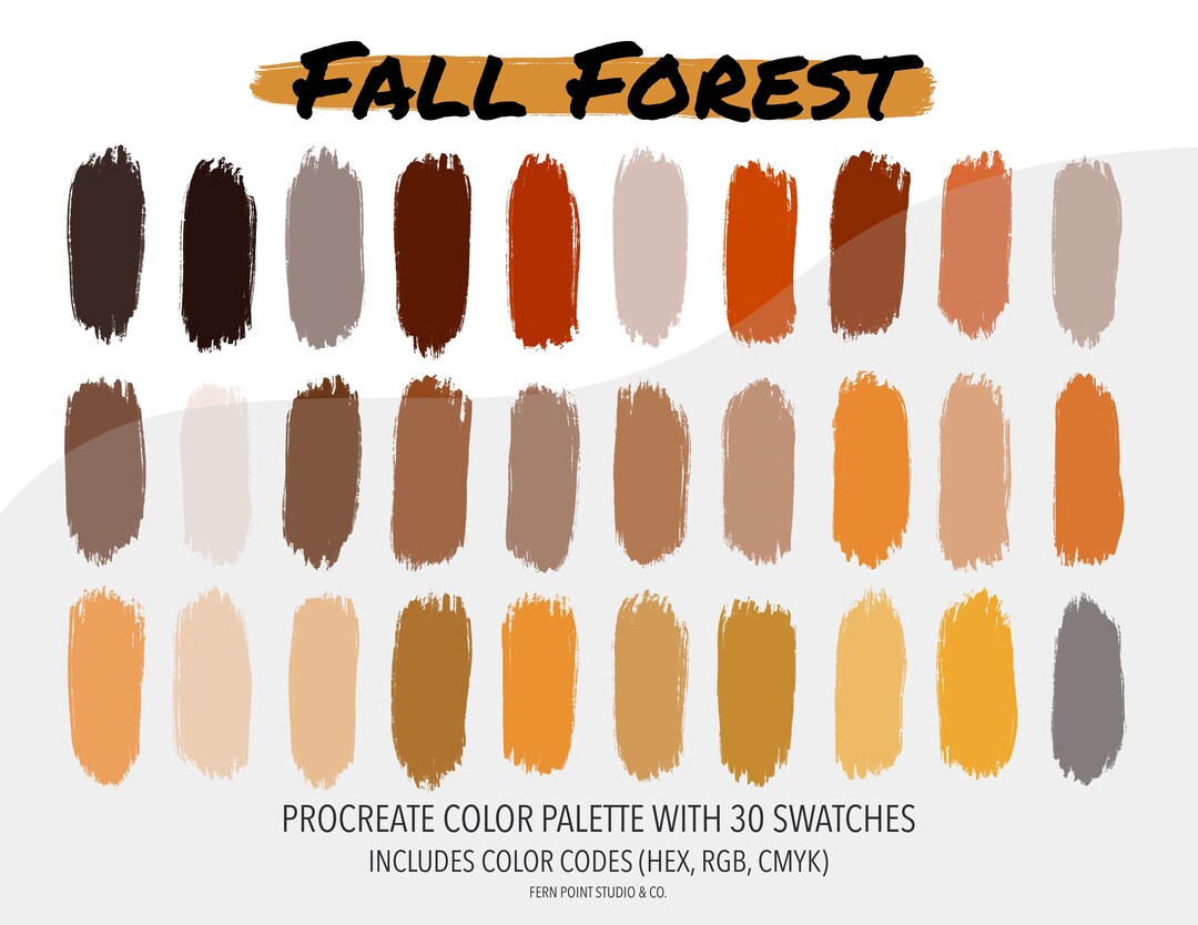 Procreate Color Palette | Fall Forest | Instant Download | Digital File ...