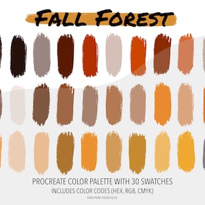 Procreate Color Palette | Fall Forest | Instant Download | Digital File ...
