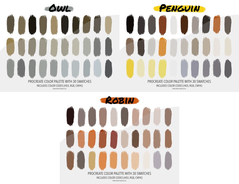 Procreate Color Palette Bundle | 9 Palettes | Birds | Instant Download ...