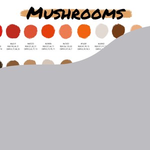 Procreate Color Palette | Mushrooms | Instant Download | Digital File ...