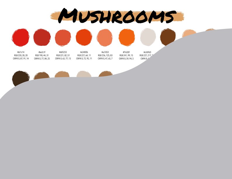 Procreate Color Palette | Mushrooms | Instant Download | Digital File ...