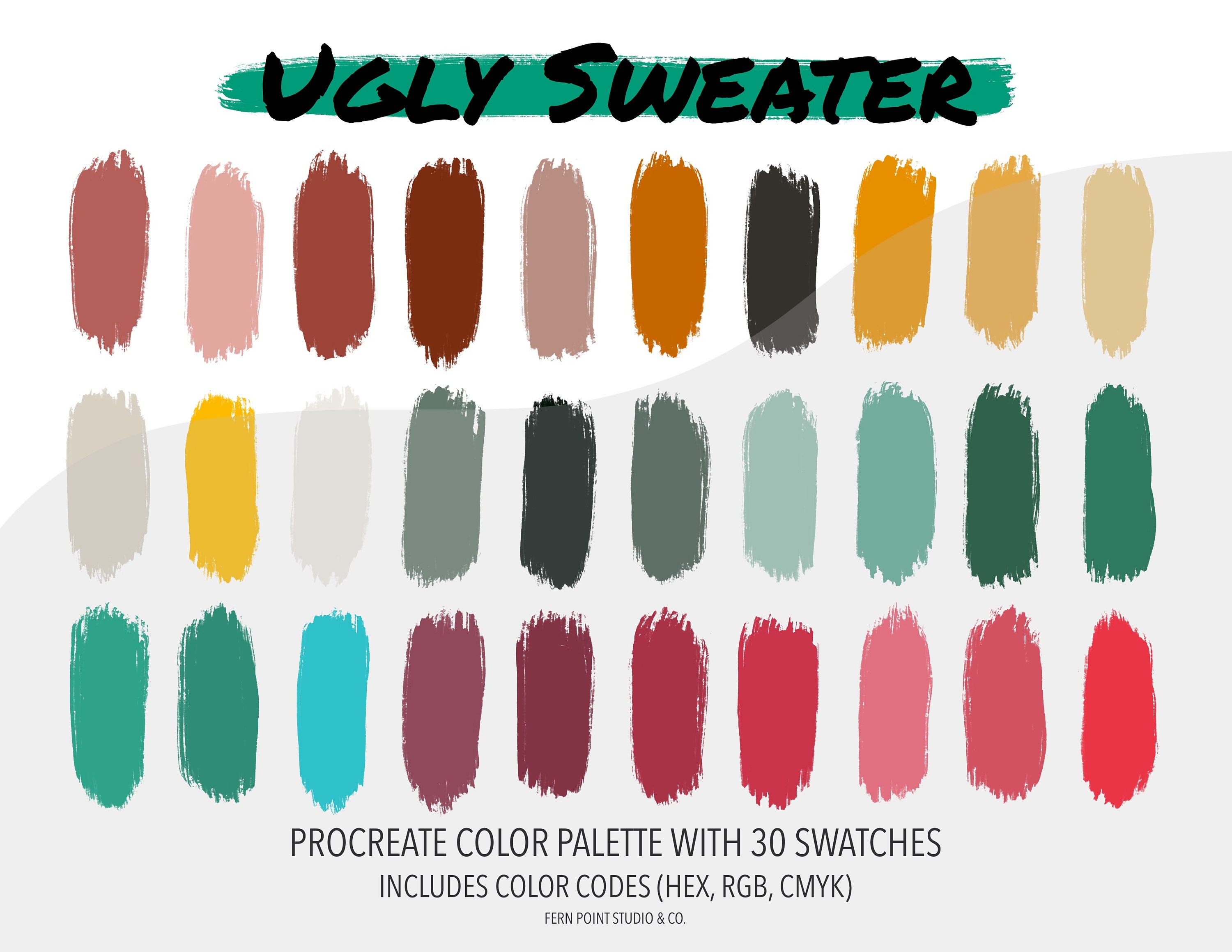 Procreate Color Palette | Ugly Sweater | Instant Download | Digital ...