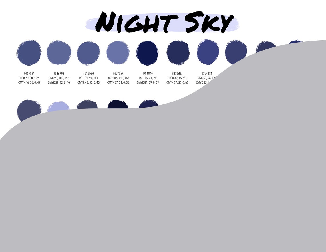 Procreate Color Palette | Night Sky | Instant Download | Digital File ...