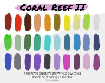 Procreate Color Palette Coral Reef Instant Download - Etsy
