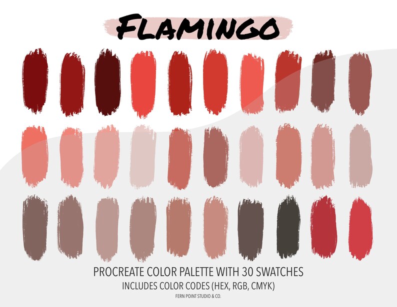 Procreate Color Palette | Flamingo | Instant Download | Digital File ...