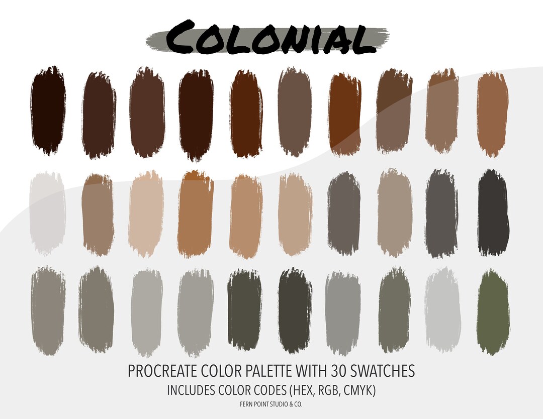 Procreate Color Palette Colonial Instant Download Digital File Color ...