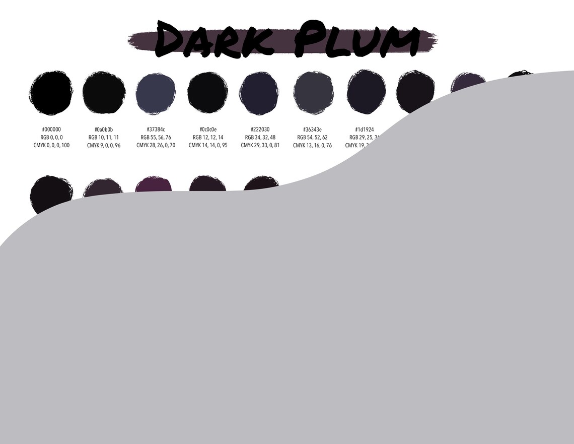 Procreate Color Palette | Dark Plum | Instant Download | Digital File ...