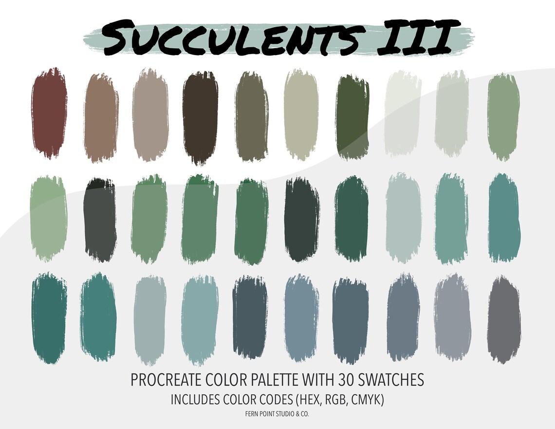 Procreate Color Palette Succulents 3 Instant Download Digital File ...
