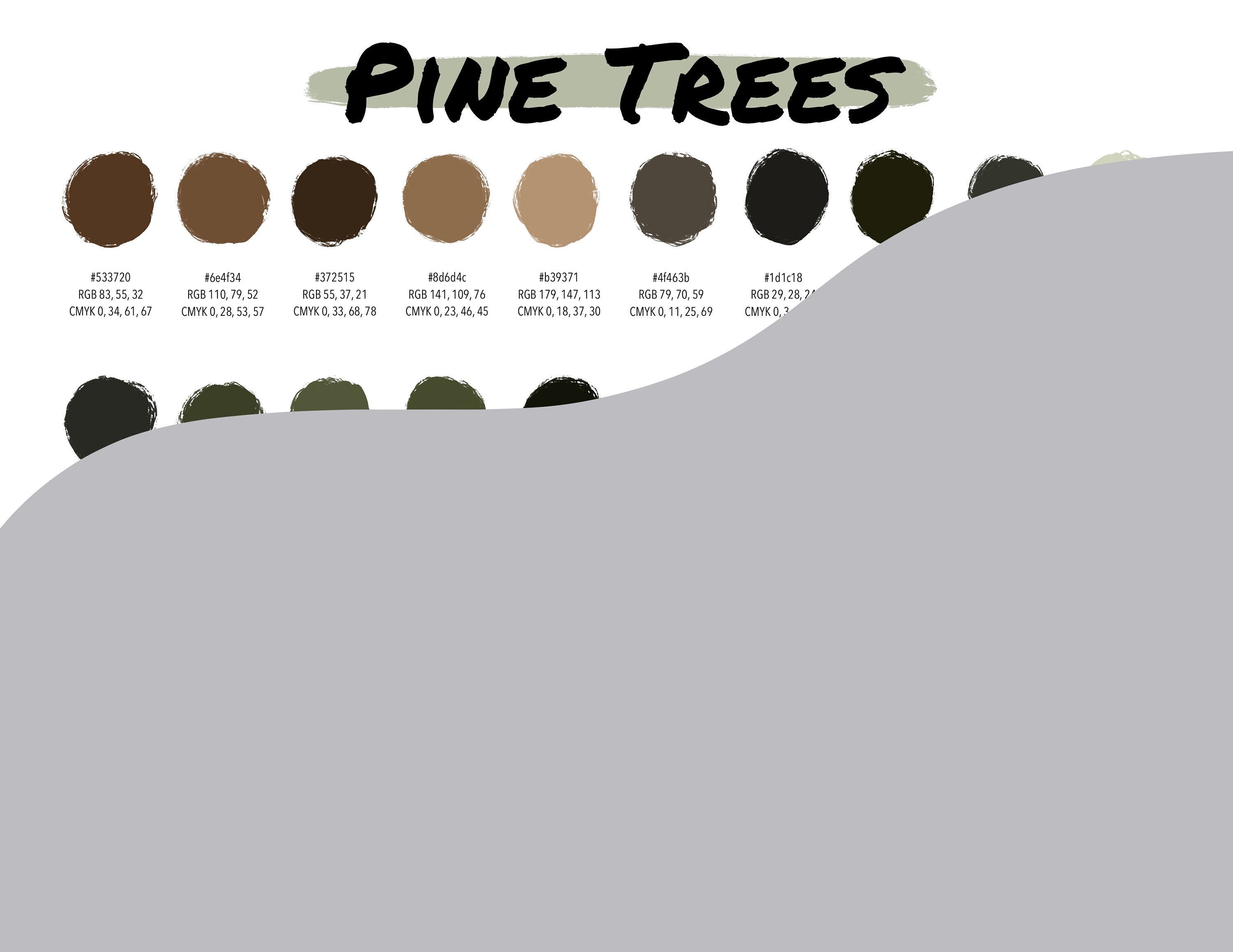 Procreate Color Palette Pine Trees Instant Download Digital File Color ...