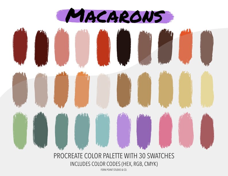 Procreate Color Palette | Macarons | Instant Download | Digital File ...