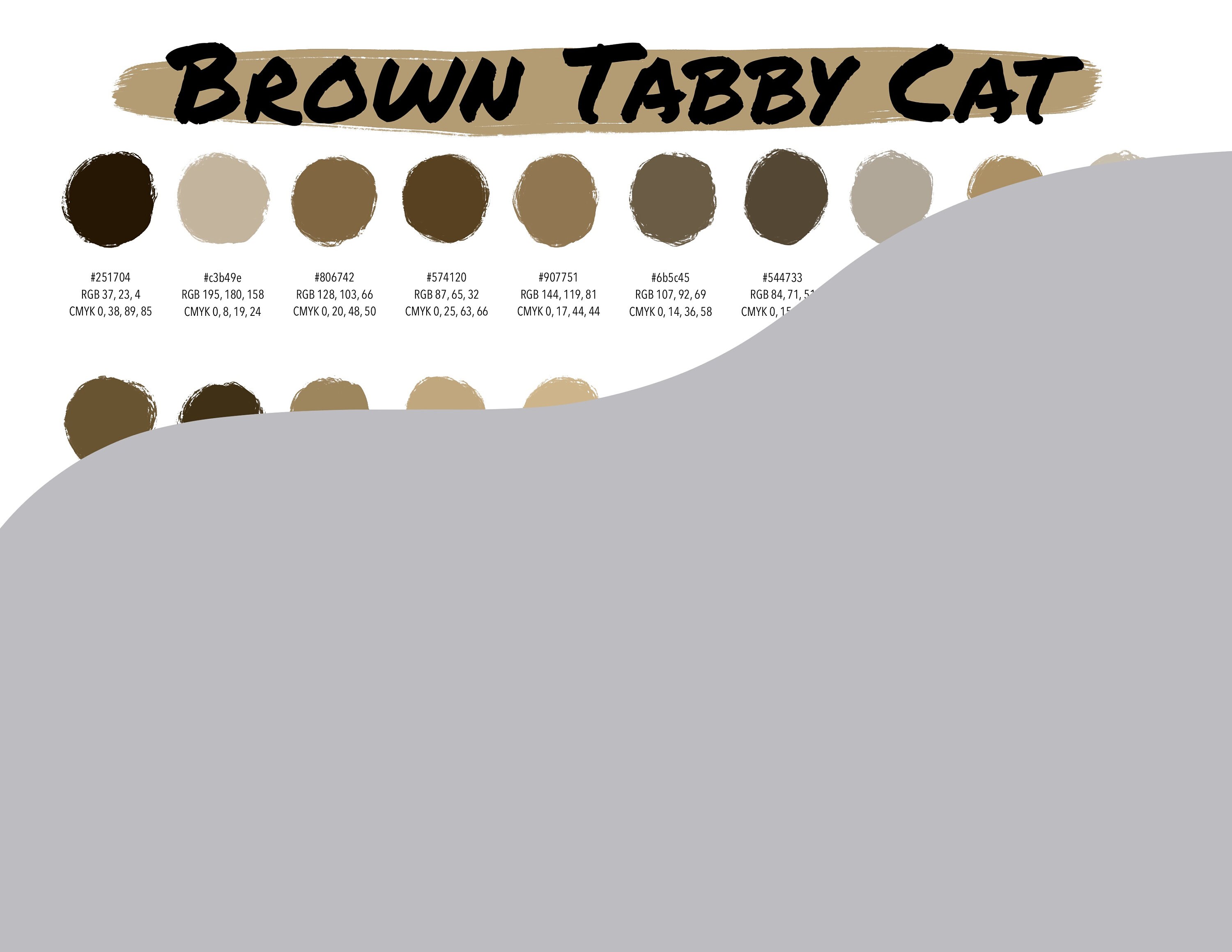 Procreate Color Palette | Brown Tabby Cat | Instant Download | Digital ...
